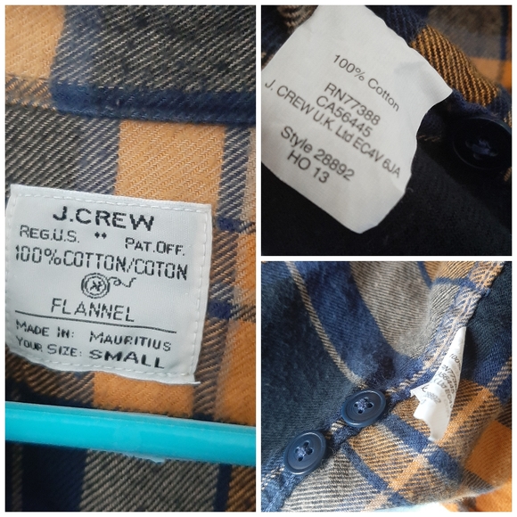 J. Crew | Tops | J Crew Uk Plaid Flannel Blue Yellow Style 28892 | Poshmark